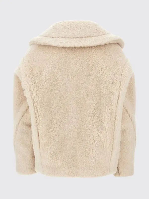 Max Mara Short Double-breasted Faux-fur Effect Coat In A Wool Blend