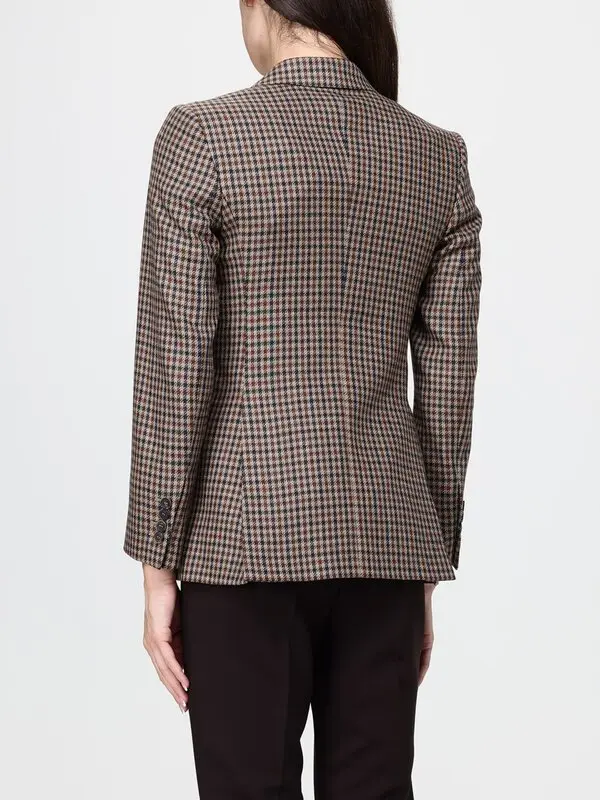 Max Mara Prince Of Wales Pure Wool Double-breasted Blazer - Cream