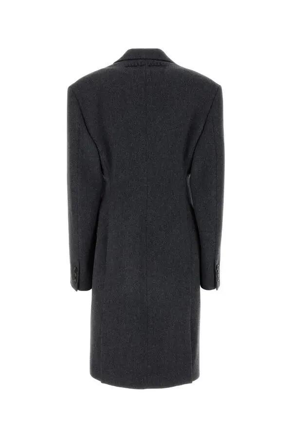 Miu Miu Dark Grey Wool Coat - Gray