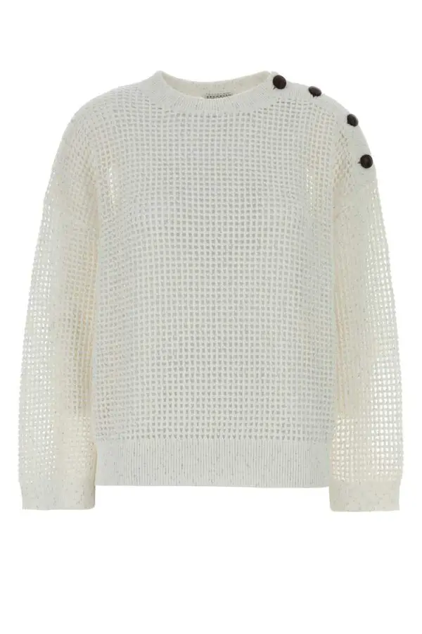 Brunello Cucinelli Crochet Sweater - White