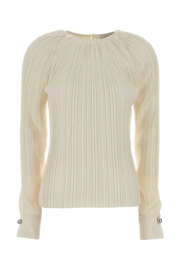LANVIN Cream Satin Blouse - Yellow