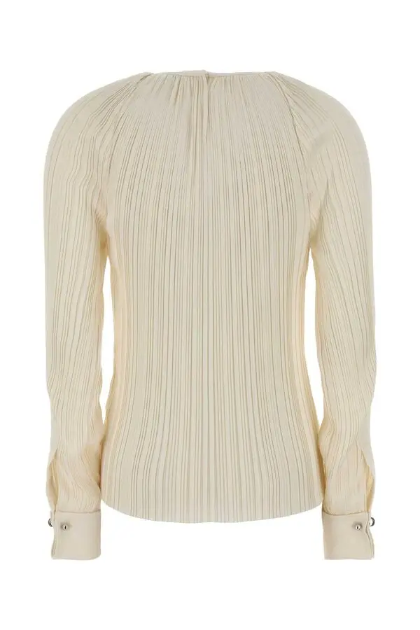 LANVIN Cream Satin Blouse - Yellow