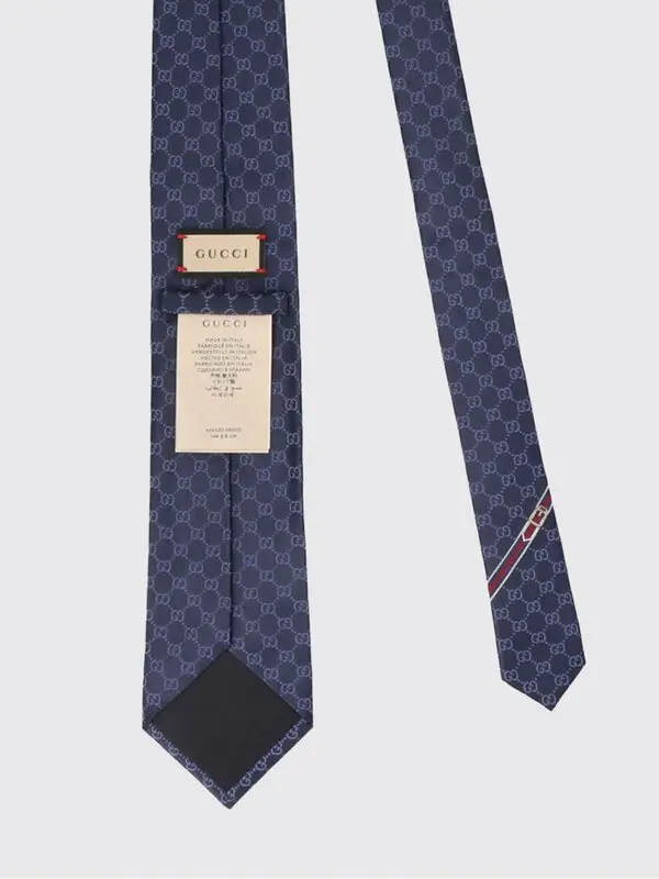 Gucci Gg Printed Silk Tie - Blue