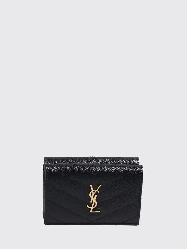 Saint Laurent Cassandre Calf Leather Wallet With Logo