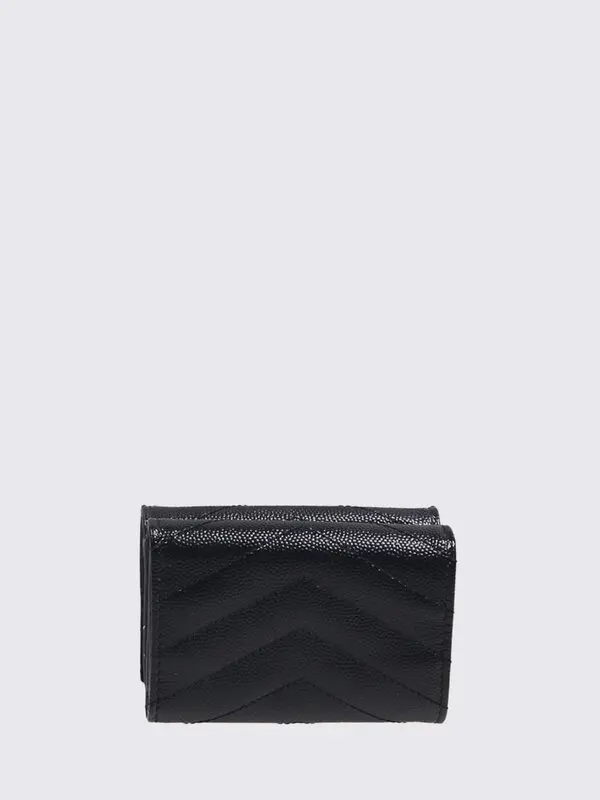 Saint Laurent Cassandre Calf Leather Wallet With Logo