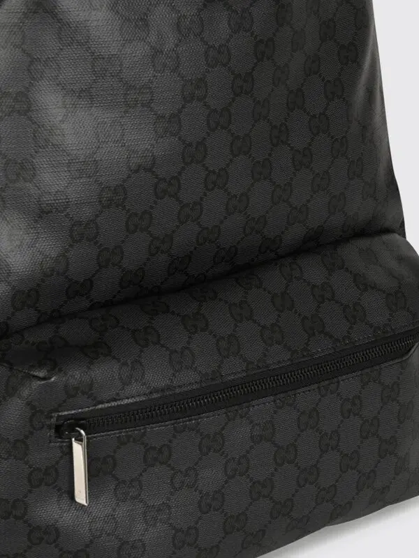 Gucci Gg Monogram Coated Cotton Backpack With Adjustable Shoulder Straps
