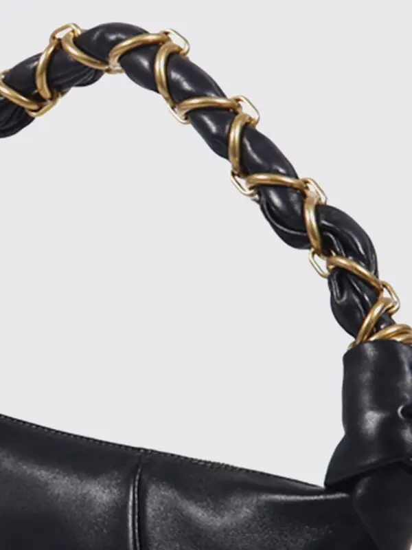 Saint Laurent Amalia Lambskin Hobo Bag With Woven Handle