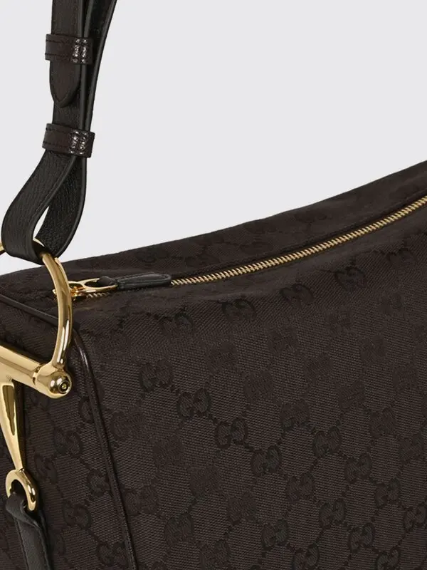 Gucci Medium Half Horsebit Gg Monogram Jacquard Shoulder Bag