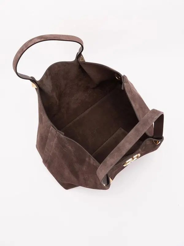 Valentino Garavani Large Shopping Bag In Soft Suede - Multicolor