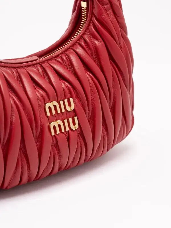 Miu Miu Wander` Matelassé Leather Hobo Bag