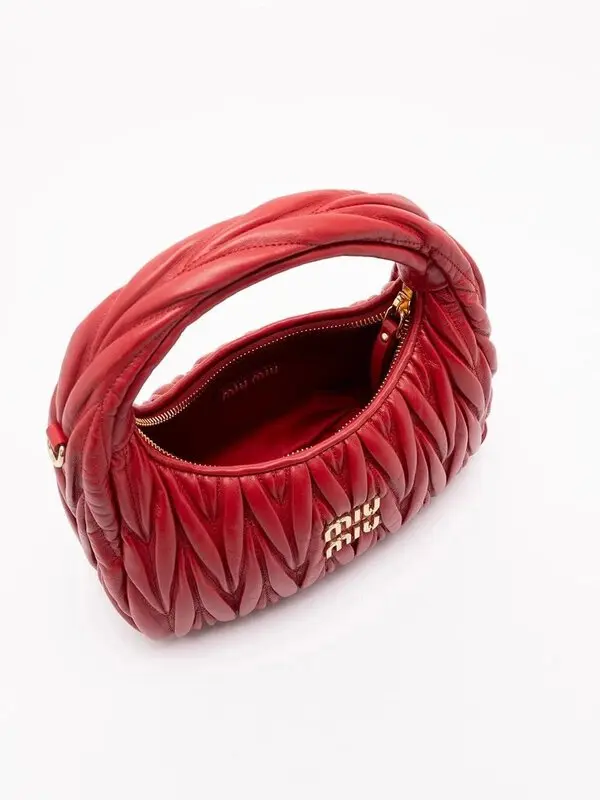 Miu Miu Wander` Matelassé Leather Hobo Bag