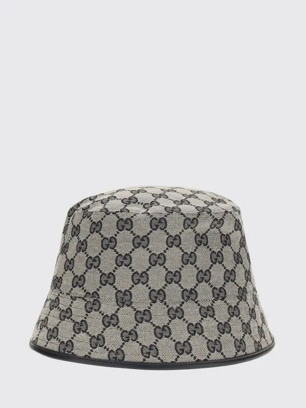 Gucci Gg Supreme Monogram Bucket Hat With Medium Brim - Blue