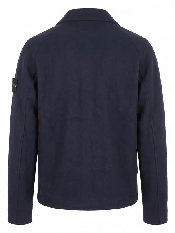 Stone Island Felted Rws Wool Cardigan