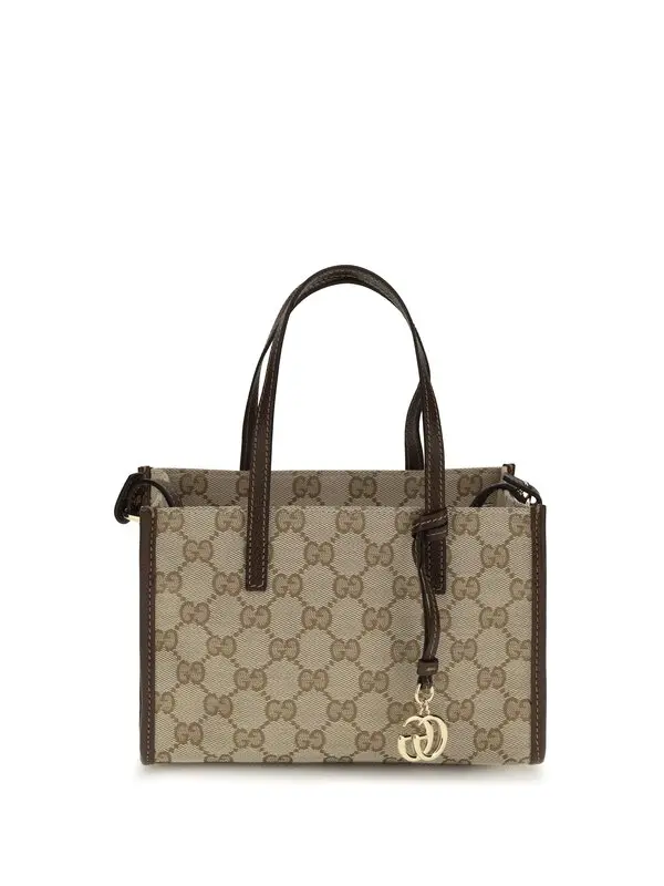 Gucci Small Shoping Bag With Gg Charm - Cream