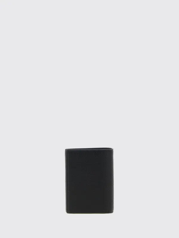 Saint Laurent Tiny Cassandre Card Holder In Grained Leather