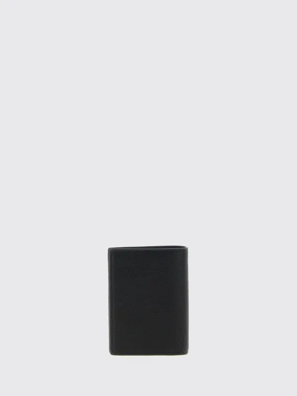 Saint Laurent Tiny Cassandre Card Holder In Grained Leather