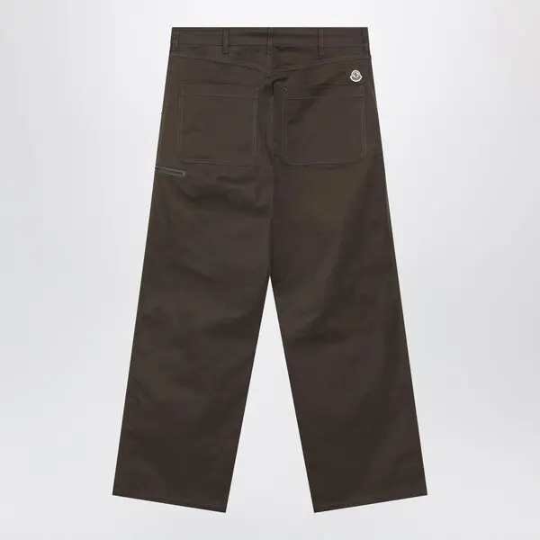 Moncler Khaki Technical Cotton Trousers