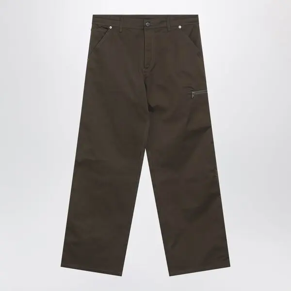 Moncler Khaki Technical Cotton Trousers - Green