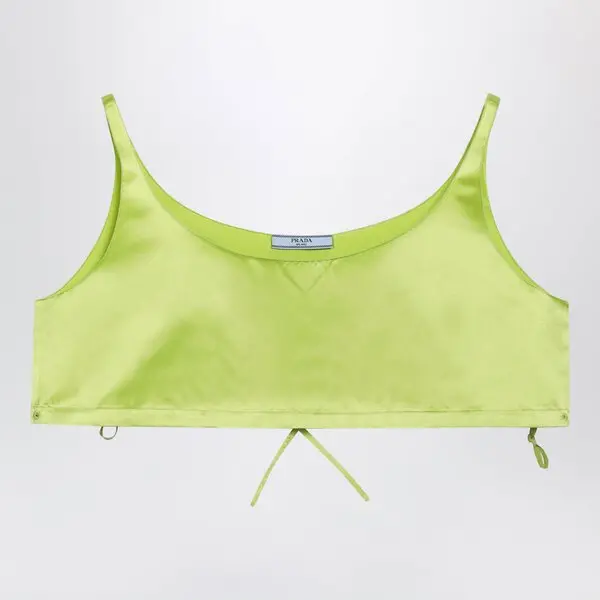 Prada Pistachio Top In Silk Duchesse - Green