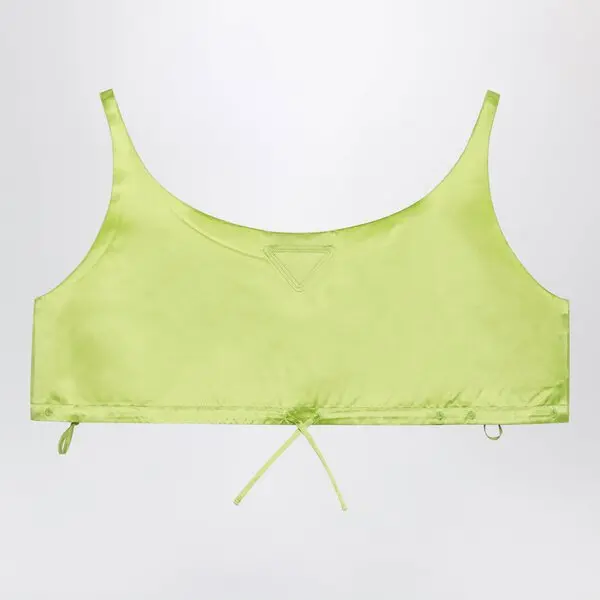 Prada Pistachio Top In Silk Duchesse - Green