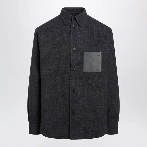 Loewe Dark Navy Shirt Jacket With Anagram Pocket