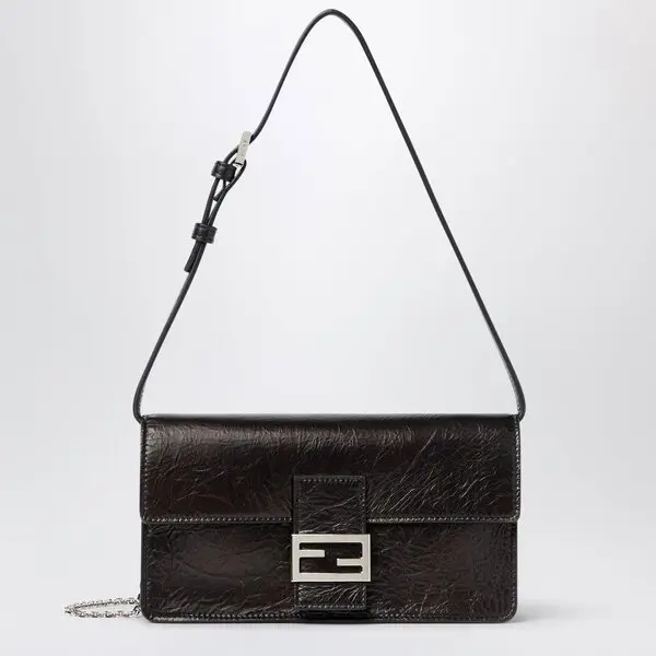Fendi Tube Wallet In Crackled Leather