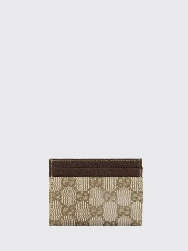 Gucci Horsebit Card Holder In Gg Supreme Fabric With Four Card Slots