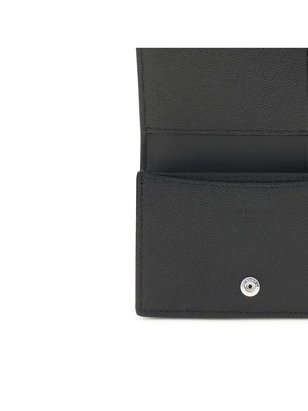 Saint Laurent Grain De Poudre Leather Business Card Holder