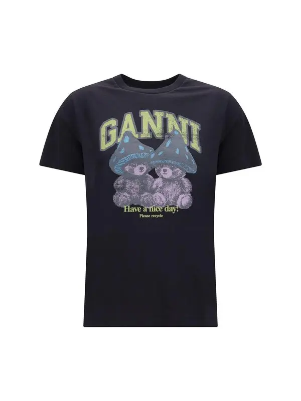 GANNI Mushroom Teddy Cotton T-shirt