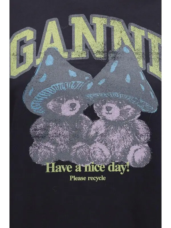 GANNI Mushroom Teddy Cotton T-shirt