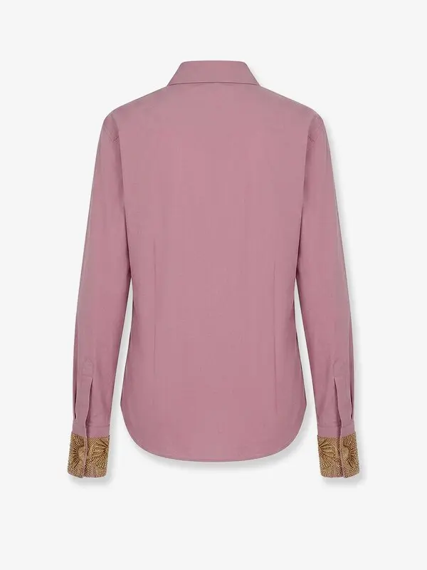 Dries Van Noten Chloris Cotton Shirt With Embroiders Cuffs - Multicolor