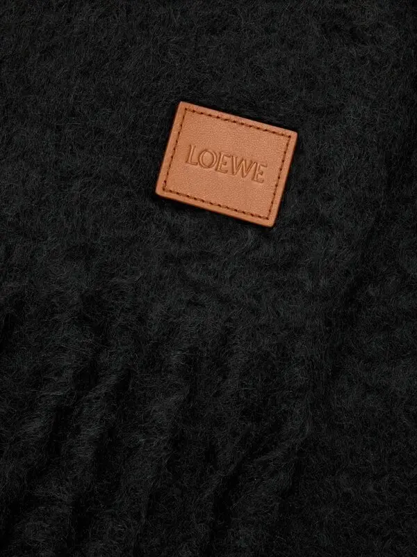 Loewe Mohair And Wool Scarf - Black