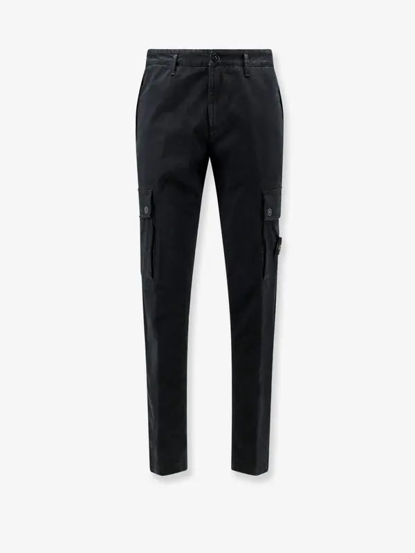 Stone Island Cargo Stretch Organic Cotton Trousers - Black
