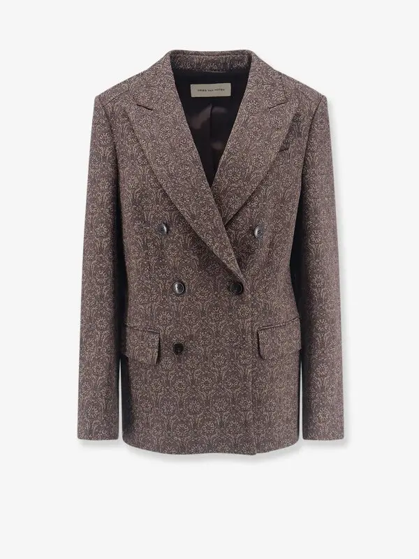Dries Van Noten Barrysta Wool And Cotton Blazer - Brown