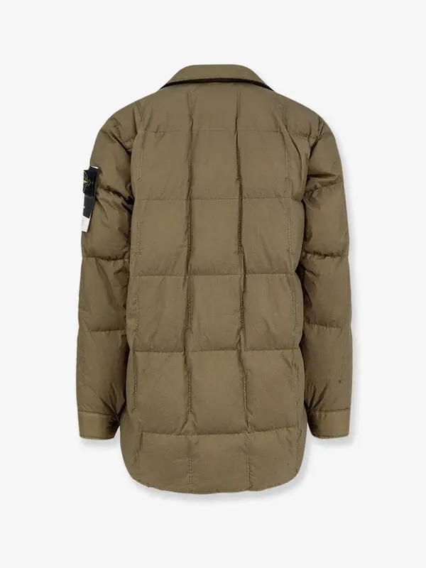 Stone Island Garment Dyed Crinkle Reps Ny Recycled Nylon Down Jacket With Side Logo Patch - Multicolor