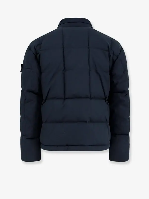 Stone Island Cotton Nylon Tela Down Jacket With Iconic Patch - Multicolor