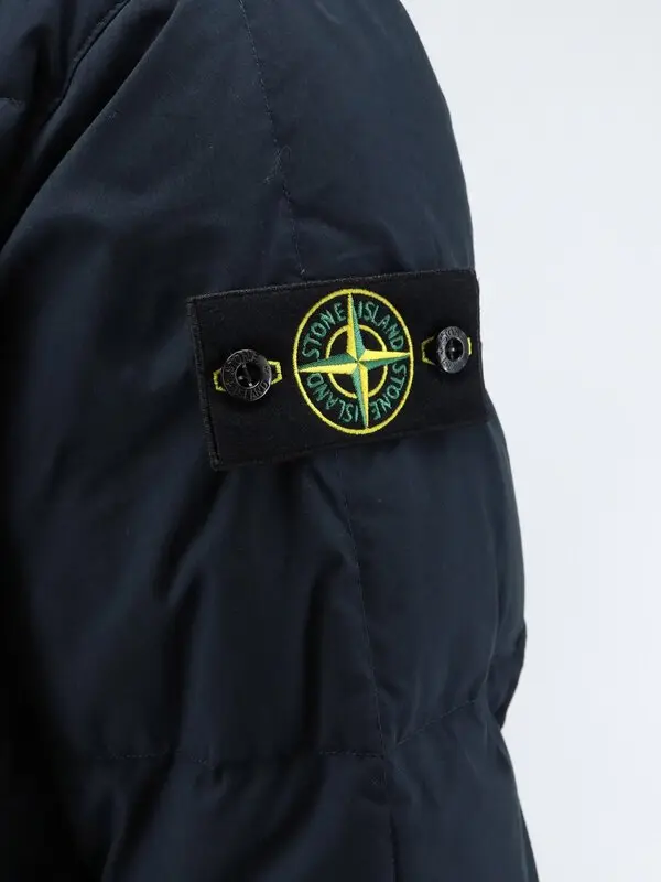 Stone Island Cotton Nylon Tela Down Jacket With Iconic Patch - Multicolor