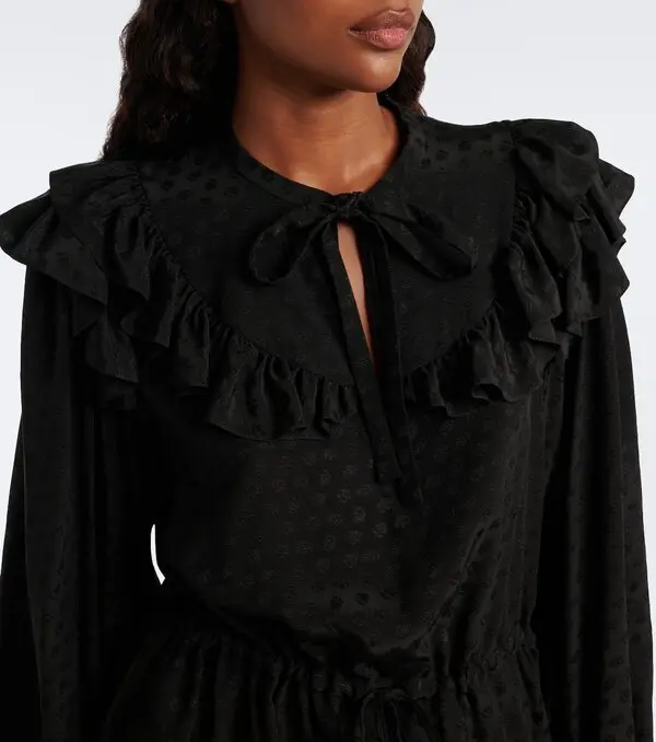 Chloé Ruffled Jacquard Silk Minidress