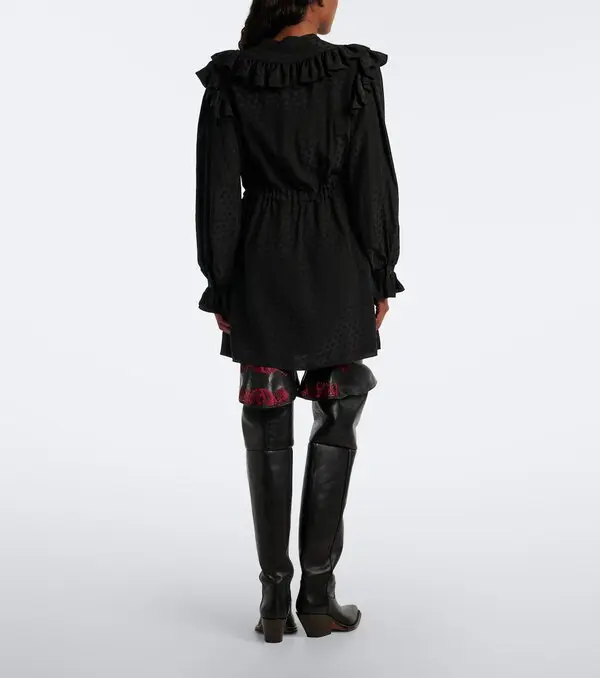 Chloé Ruffled Jacquard Silk Minidress