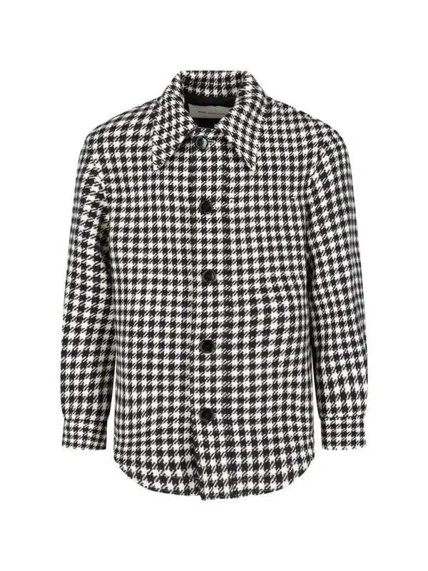 AMI Paris Virgin Wool Checked Jacket - Black