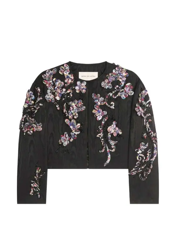 Dries Van Noten Embroidered Moiré Jacket