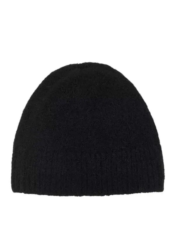 Dries Van Noten Ribbed Alpaca Wool Beanie - Black