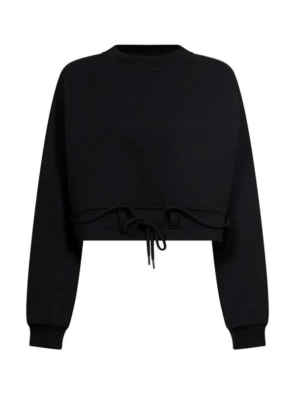 Dries Van Noten Drawstring Crew-neck Cropped Sweatshirt