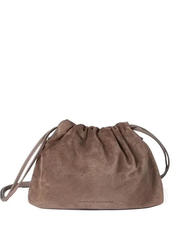 Brunello Cucinelli Suede Bc Duo Pouch - Beige