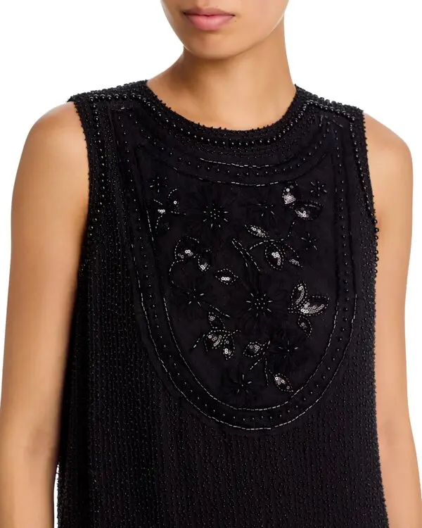 Aqua Beaded Mini Shift Dress Exclusive