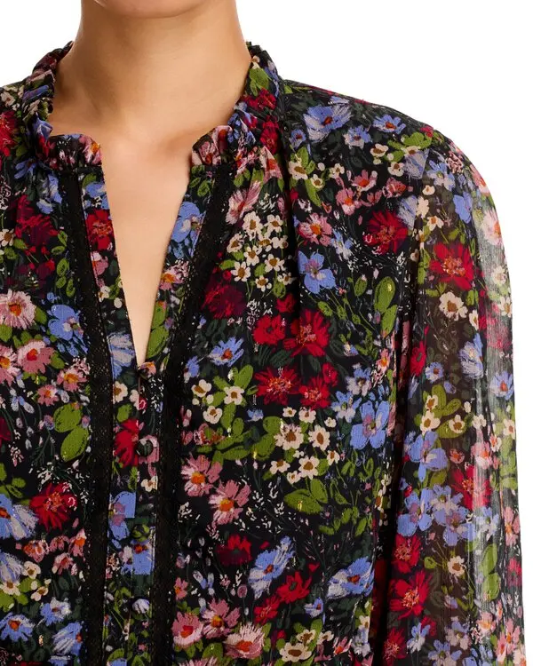 Aqua Ditsy Floral Long Sleeve Mini Dress Exclusive