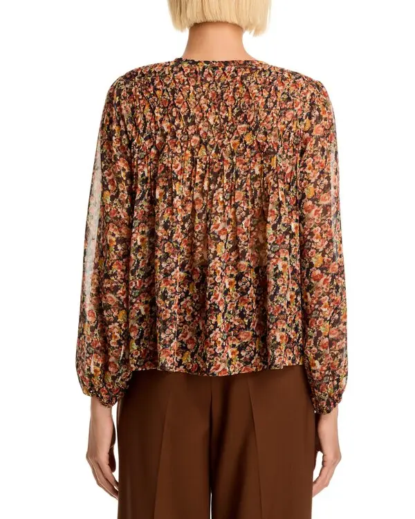 Aqua Ditsy Floral Button Front Top Exclusive