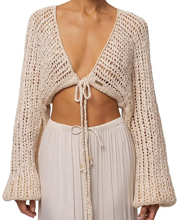 JLUXLABEL Deep Waters Crochet Top - Ivory