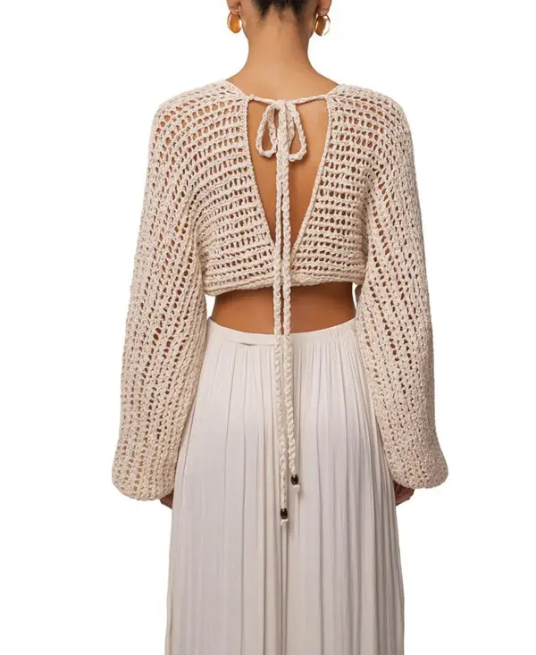 JLUXLABEL Deep Waters Crochet Top - Ivory
