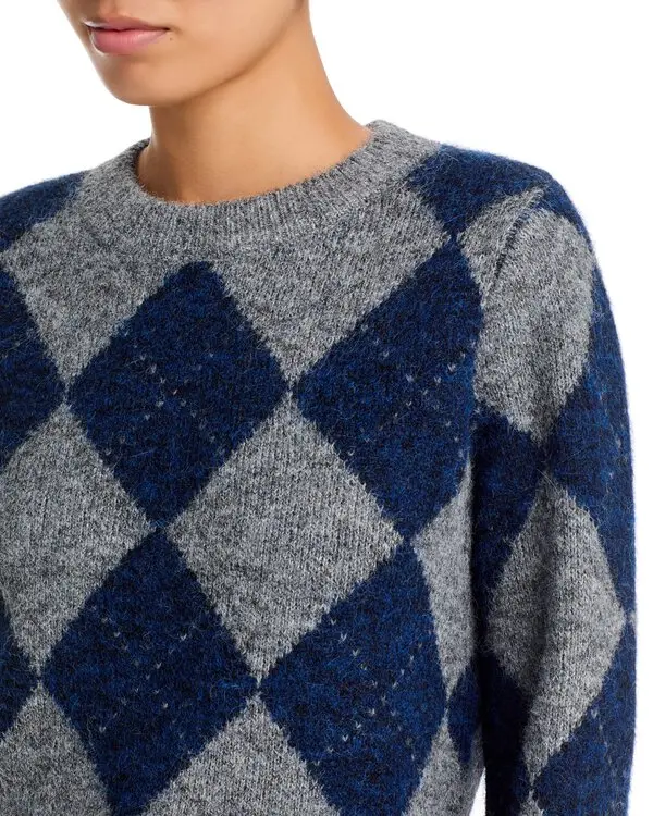 Aqua Argyle Crewneck Long Sleeve Sweater Exclusive